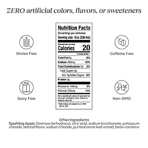 Hydralyte Electrolyte Powder Packets | Sparkling Apple Hydration Fast Dissolve for Rehydration Solutions Low Sugar (8 oz Serving, 20 Count) 4.2329 Ounce