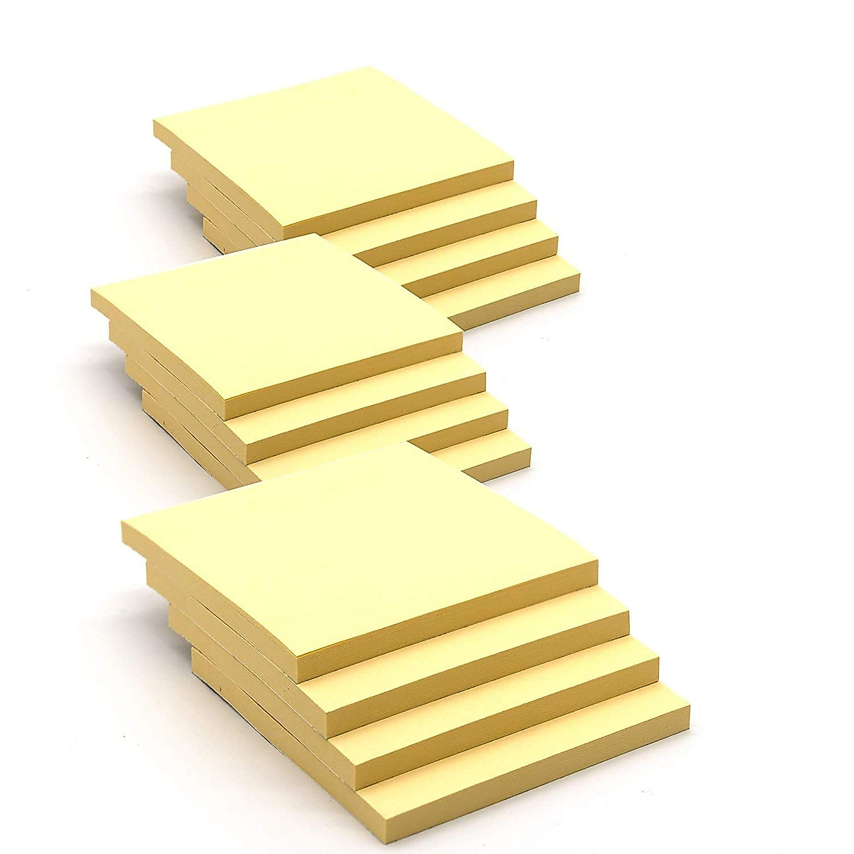 Sticky Notes 3" x 3 inch Yellow Stick On Note. Self Stick It Notes. Strong Sticking Square Stickies. Small Square Removable Memo Pad to Post in Office, Home, School. 12 Pads - Emraw