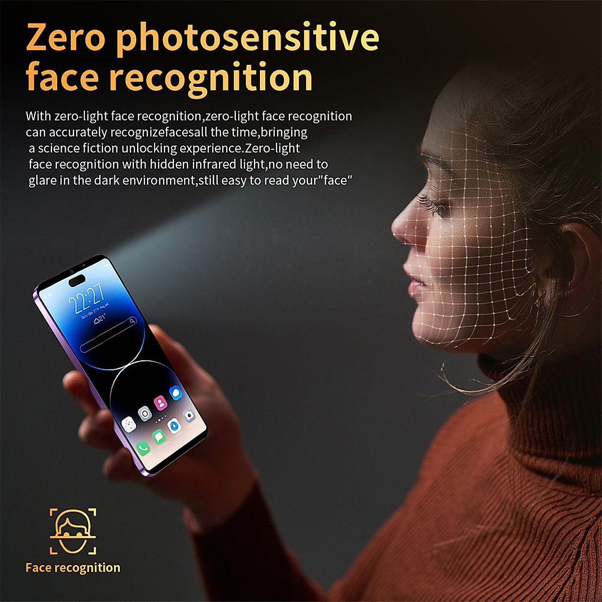 Zopsc Unlocked Cell Phones, Ultra Thin 6.1inch 1440x3040 Resolution 16MP 8MP Smartphone for11.0 (US Plug)