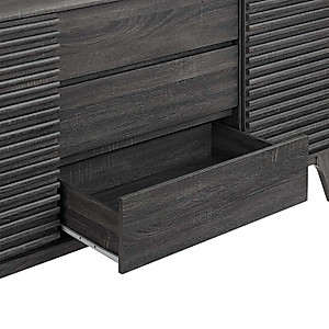 Modway Render 63" Mid-Century Modern Sideboard Buffet Table or TV Stand in Charcoal