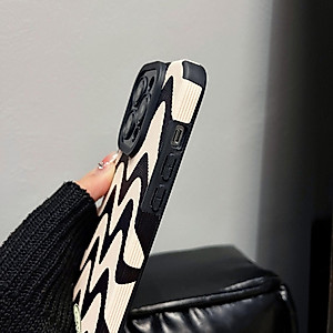 Ownest Compatible with iPhone 12 Mini Case with Fashion Simple Cute Zebra Stripes Pattern Case for Women Girls Soft Silicone Protection Case for iPhone 12 Mini-Black