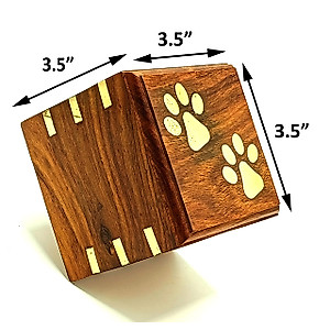 Wooden Urn - Pet Urns for Dogs Ashes, Decorative Wooden Pet Urns for Ashes - Rosewood Cremation Urns for Dogs, Pet Urns for Cats, Wooden Cremation Box