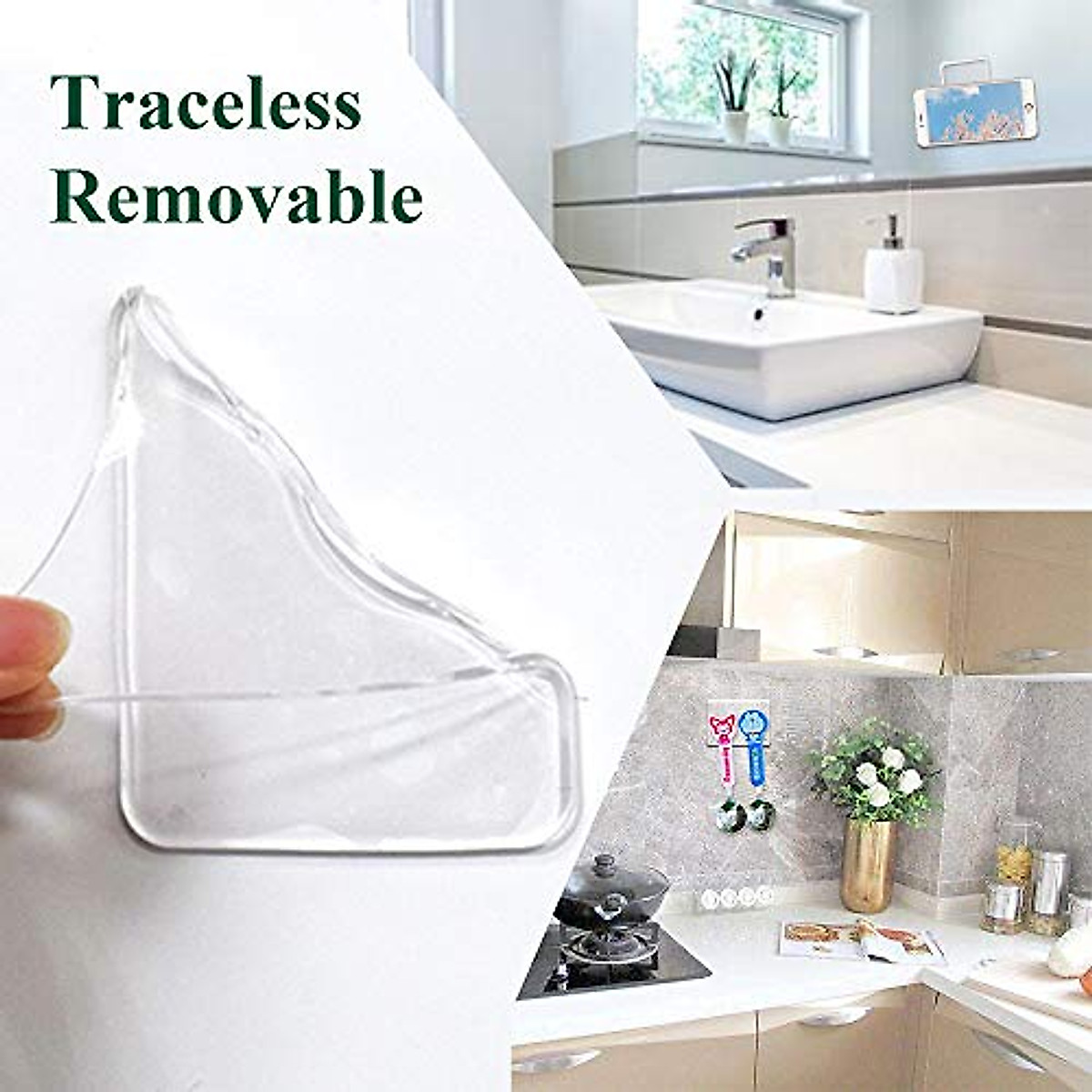 ZC GEL Sticky Gel Pads (10 Pack), As Seen On TV Removable Traceless Gripping Pad Washable Reusable Anti Slip Pad for Car Dashboard Office Home Stick Anything Anywhere, Clear