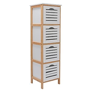 Prosumers Choice Wooden Bathroom Cabinet Storage 4 drawers for Toiletries & Accessories - Bathroom Floor Cabinet, Side Storage Organizer, Free-Standing Cabinet for Bathroom/Hallway/Living Room, White