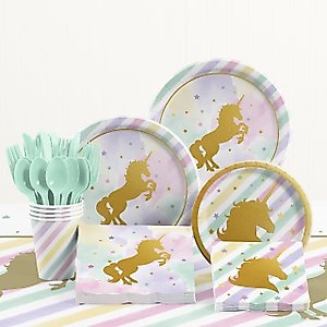 Creative Converting Unicorn Birthday Party Supplies Kit, Serves 8