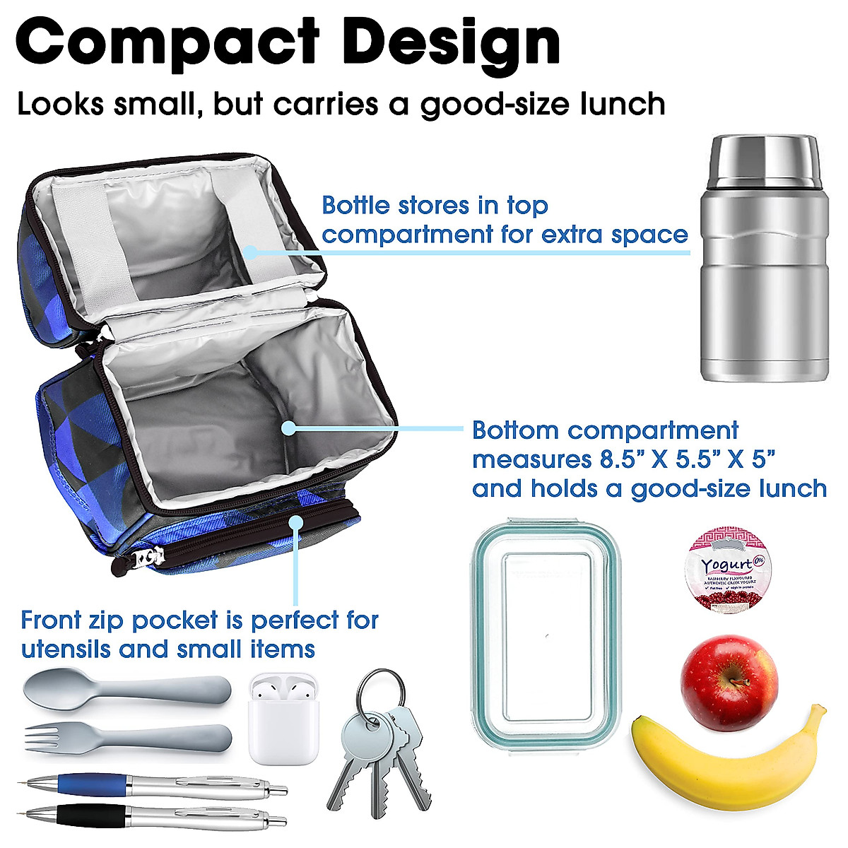 J World New York Corey Lunch Bag, Block Navy, One Size