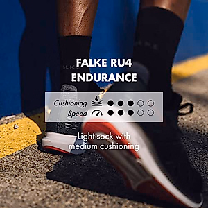 FALKE Men's RU4 Endurance Short Running Socks, Quarter, Medium Cushion, Breathable Quick Dry, Organic Cotton, White (White-Mix 2020), 9-10, 1 Pair