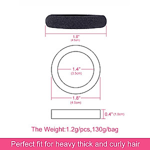 J-MEE Hair Bands Hair ties for Thick Hair 100PCS Seamless Cotton Simply Ponytail Holders Headband Scrunchies Hair Accessories No Crease Damage (Neutral Colors)