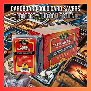 Cardboard Gold Card Saver 2 - Premium Semi-Rigid Trading Card Holder for Sports, Baseball, and PSA Dealers - 3x4 Inch Clear Card Sleeves with 1/2 Inch Lip - Trusted Protection for 31 Years