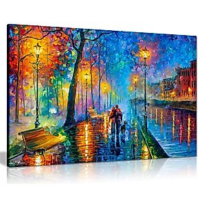 Melody of The Night by Leonid Afremov Canvas Wall Art Picture Print for Home Decor (24x16)