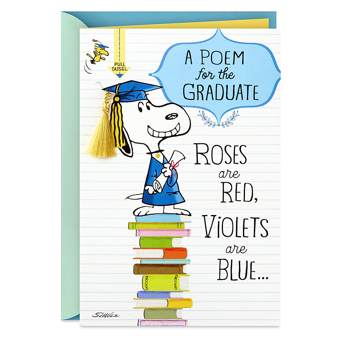 Hallmark Peanuts Graduation Card with Sound (Snoopy, Cap and Gown) & Signature Graduation Card (Every End Is a Beginning Ralph Waldo Emerson Quote)