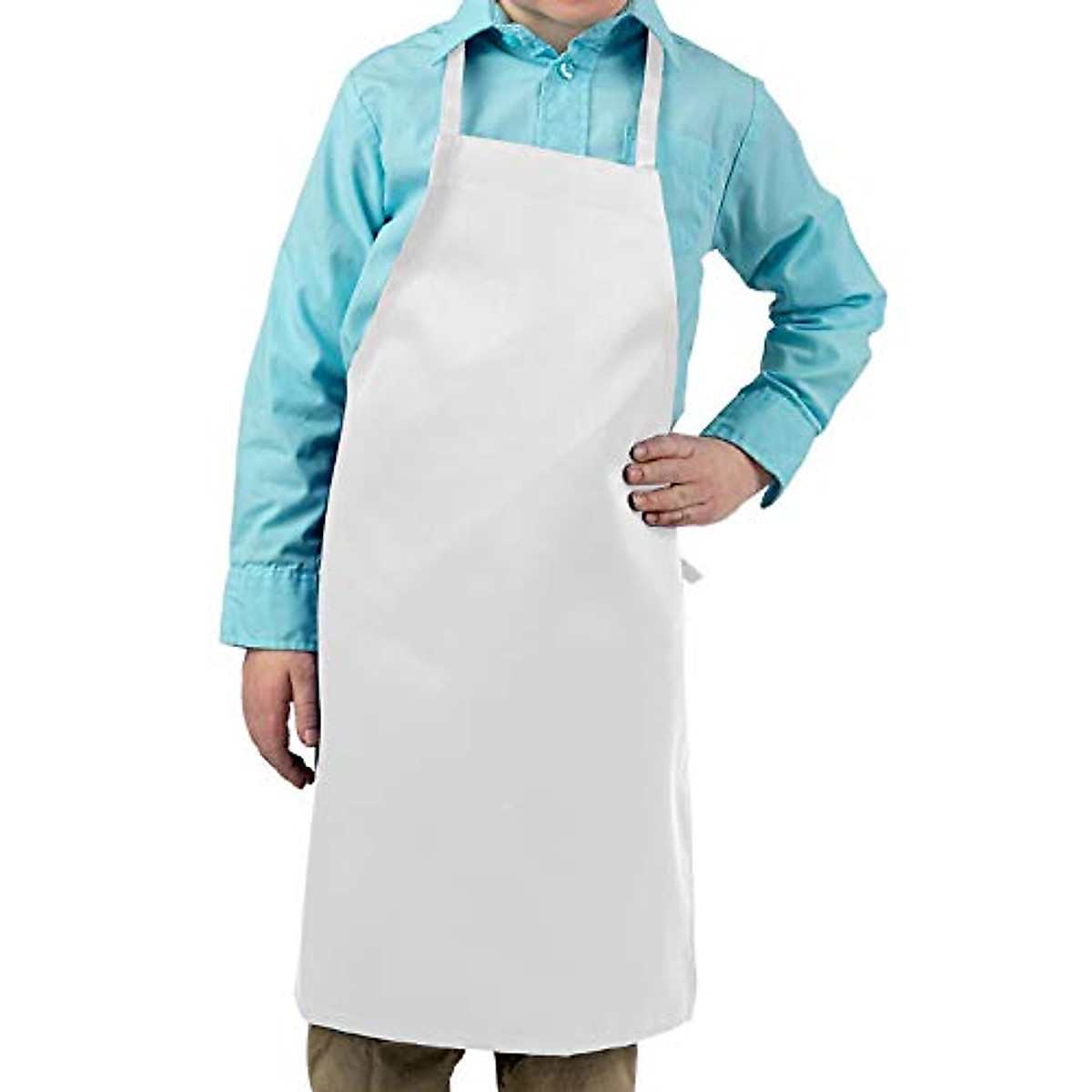 KNG Kids Cooking Apron for Girls and Boys – Small, White