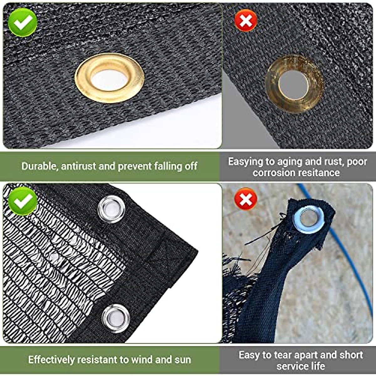 40% Garden Shade Cloth, 12x12FT HDPE Mesh Tarp with Upgraded Grommets, UV-Resistant Outdoor Sun Shades for Greenhouse, Garden, Patio Plants, Pergola