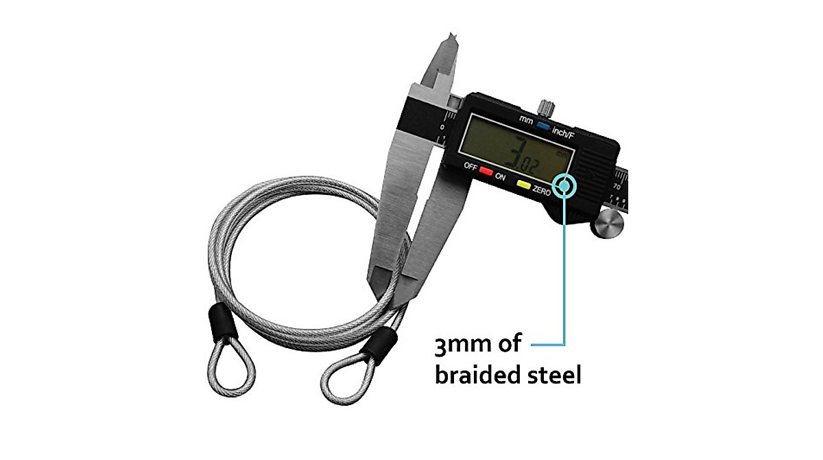 Lumintrail 4 Foot 3mm (1/8th Inch) Braided Steel Coated Security Cable ...