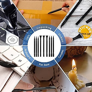 9Pcs Plastic Scraper Tool, Mabor Multi-Purpose Scraper for Tight Spaces Black Non-Scratch Kitchen Scraper Cleaning Pen for Labels Oil Stains Food Paint Remove Stickers