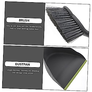 Gogogmee 1 Set Desktop Sweeping Set Screen Keyboard Mini Clean Keyboard Small Desk Broom Mini Cleaning Tool Household Cleaner Broom with Mini Brush Desktop Sweep Broom Whisk Pan Abs