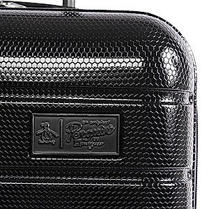 ORIGINAL PENGUIN Crimson 21" Hardside Carry-on Spinner Luggage, Telescoping Handles, Black, One Size
