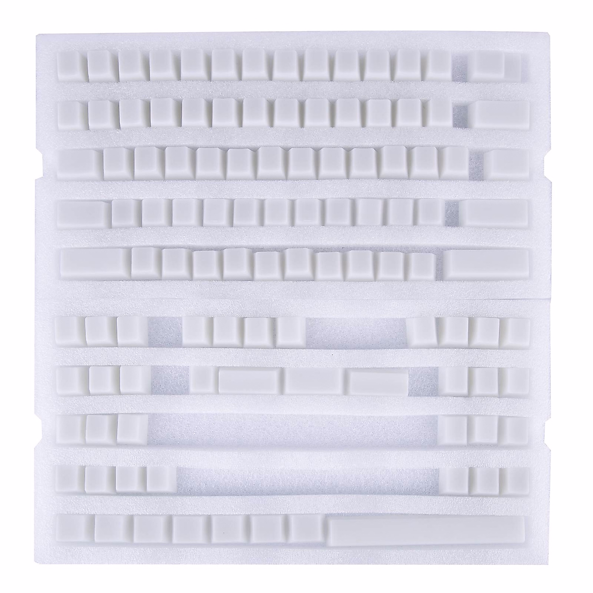 Petforu POM Jelly Keycaps Doubleshot Translucent OEM Profile for 6187104108 Keys PC Gaming Mechanical Keyboards (White)