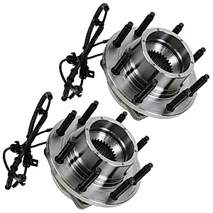 TRQ Front Wheel Hub Bearing Pair Set of 2 LH Left Driver RH Right Passenger Side Replacement Compatible with 2005-2010 Ford F250 F350 Super Duty Truck 4 Wheel Drive 4WD 515081 SP940200