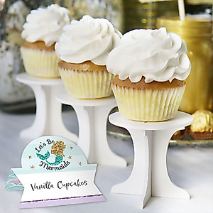 Big Dot of Happiness Let’s Be Mermaids - Baby Shower or Birthday Party Tent Buffet Card - Table Setting Name Place Cards - Set of 24