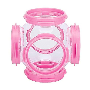 Boquite Valentine's Day Carnival 2Pcs Pipeline Training Line Accessories DIY Hamster Sports Tunnel, Hamster Toy Tubes, for Hamsters Pets(Pink)