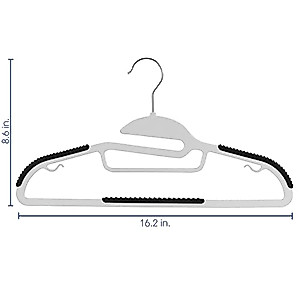 Elama Home 50 Piece Non Slip Hanger with U-Slide in White and Black
