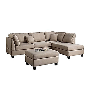 Poundex PDEX- Upholstered Sofas/Sectionals/Armchairs, Sand