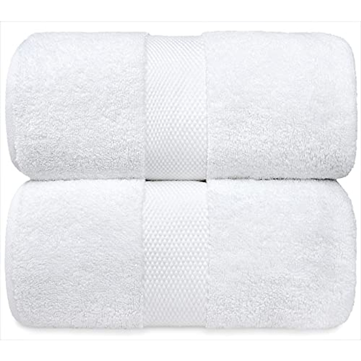 Luxury White Bath Towels Large - Circlet Egyptian Cotton | Highly Absorbent Hotel spa Collection Bathroom Towel | 30x56 Inch | Set of 2