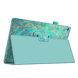 Fintie Folio Case for Amazon Fire HD 10 Tablet (Compatible with 7th and 9th Generations, 2017 and 2019 Releases) - Premium PU Leather Slim Fit Stand Cover with Auto Wake/Sleep, Shades of Blue