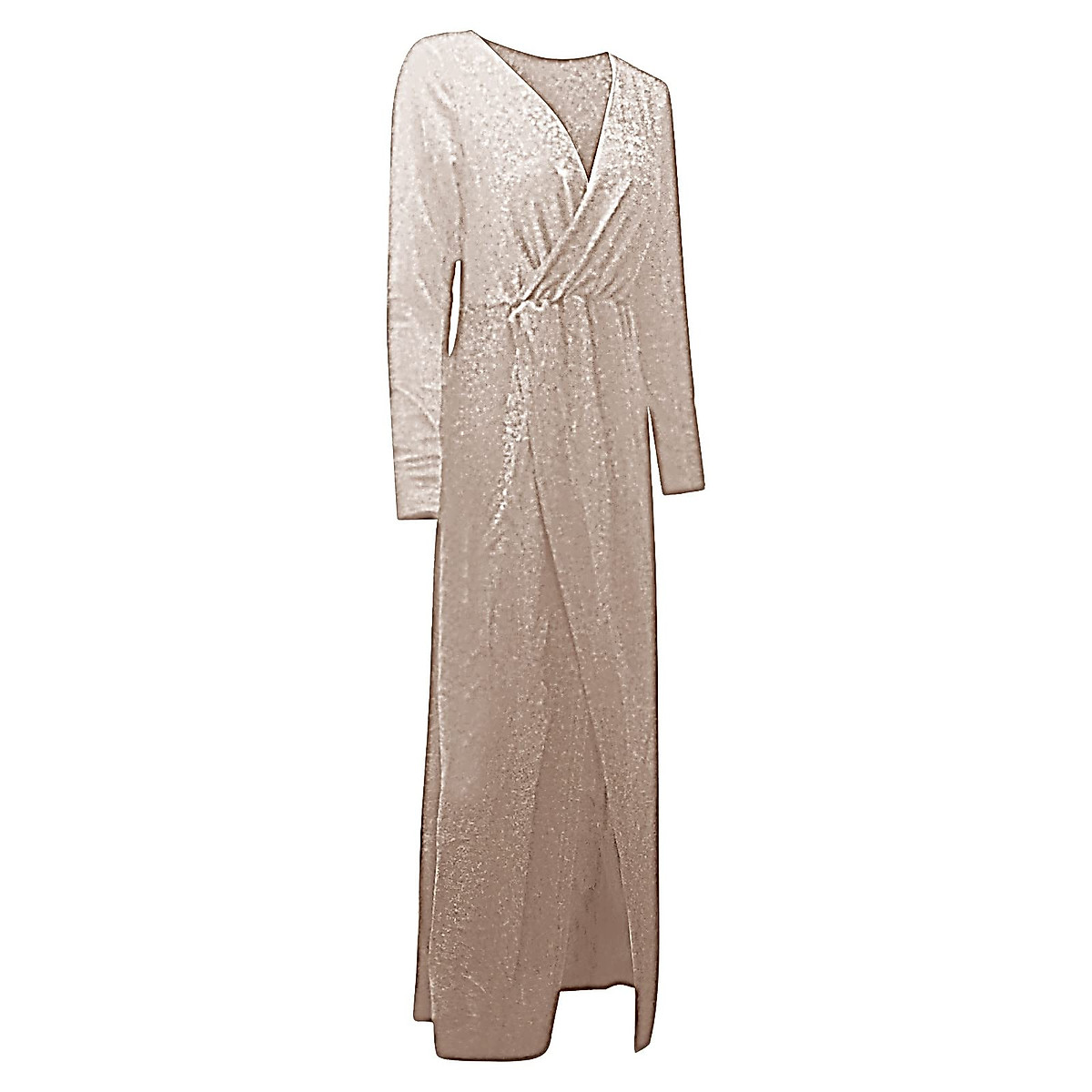 Womens Cocktail Dresses For Wedding Guest Women's Sexy Sequin Long Sleeve V Neck Long Nightclub Style Slim Sling Dress With Formal One Shoulder Dresses (Gold, XL) Cocktail Dresses For Wedding Guest