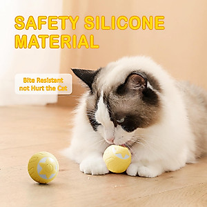 ZALBYUY Interactive Cat Ball Toy, Intelligent Cat Toys with LED Lights, Automatic Moving Rolling Ball for Indoor Cats, Cat Automatic Toy