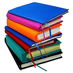 Stretchable Jumbo Book Covers 7 Pack Individual Colors Book Suits® fits Hardcover Textbooks up to 9.5" X 14" Durable Washable Reusable Extras Labels and Ruler