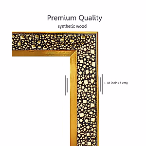 Koshtak Laddu Gopal Photo Frame For Wall Hanging Temple, Puja Room, Home Wall Decor & Worship with Unbreakable Glass &Golden Synthetic Photo Frame