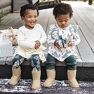 Burt's Bees Baby Baby Girl's Top and Pant Set, Tunic and Leggings Bundle, 100% Organic Cotton, Evergreen Penguins, 3T