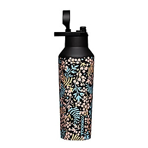 Corkcicle Insulated Canteen Travel Water Bottle, Triple Insulated Stainless Steel, Easy Grip Straw Mouth, Keeps Beverages Cold for 25 Hours or Warm for 12 Hours, 20oz, Radiant Garden