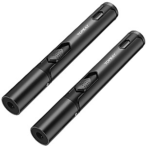 Torch Lighters, 2 Pack, Butane Lighters, Adjustable Jet Flame Torch Lighters, Windproof Butane Refillable Gas Torch Lighter Long Lighter for Candle, Grill, BBQ, Fireworks(Butane Not Included) Black