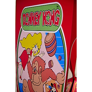 Doc and Pies Arcade Factory Classic Home Arcade Machine - Tabletop and Bartop - 412 Retro Games - Full Size LCD Screen, Buttons and Joystick (Red)