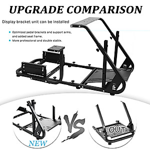 Anman PRO Racing Simulator Cockpit Adjustable Racing Wheel Stand fit for Logitech G25/G27/G29/G920/G923,Fanatec,Thrustmaster T500RS, Wheel Shifter Pedals Seat NOT Included