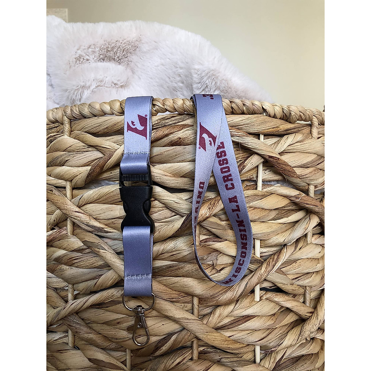 Desert Cactus University of Wisconsin La Crosse Lanyard UWLAX Eagles Car Keys ID Badge Holder Keychain Detachable Breakaway Snap Buckle (Gray)