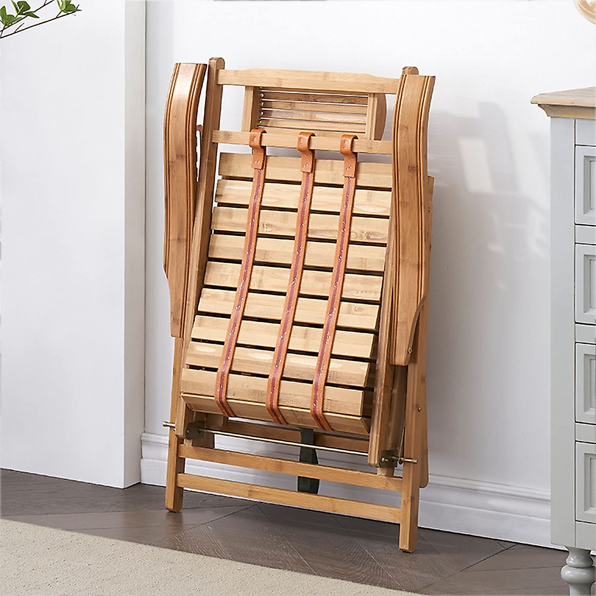 BROHN Lounge Chair, Wooden Rocking Chair Porch Rocker Outdoor Traditional Indoor Foldable Deck Recliner Sun Lounger Chairs