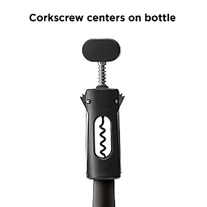 Rabbit Premium Wine Wing Corkscrew Wine Opener and Bottle Opener, Black 2.36 x 1.97 x 7.68 IN