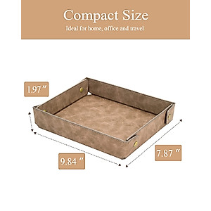 CASIRENA Father's Day Gifts Faux Leather Valet Tray Organizer for Men - Catch-All Tray for Entryway Table Key, Wallet, Watch, Coin Change, Phone, Dresser EDC Dump Jewelry, Bedside Nightstand Desk-top