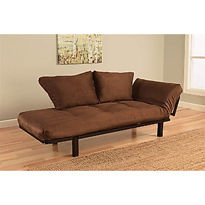 Kodiak Furniture Spacely Black Lounger Frame with Suede Navy Mattress Brown/Black Frame