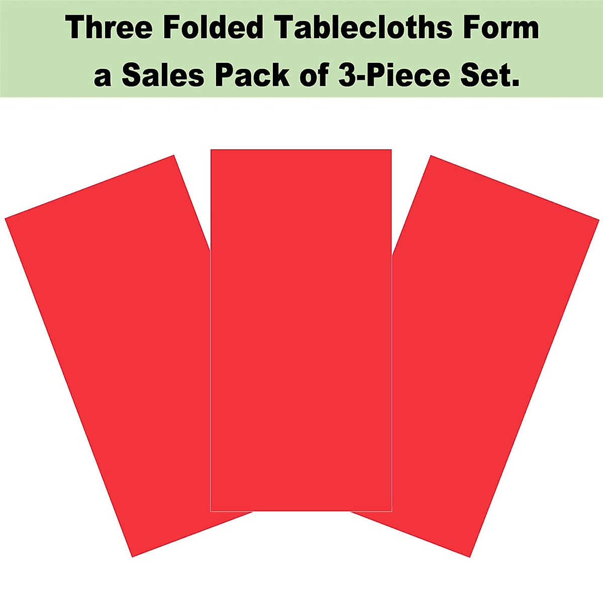 Plastic Red Tablecloths 3 Pack Disposable Table Covers 54 x 108 Inch Ruby Shine Red Table Cloths for Parties Anniversary Thanksgiving Christmas Graduation Wedding, Fits 6 to 8 Foot Rectangle Tables