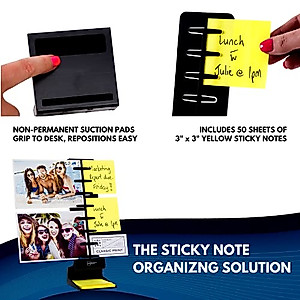 Note Tower Desktop Pro Document Holder - 2 Page Paper Holder, Easy Loading for Fast Typing, Displays Papers & Photos, Organizes Sticky Notes, Includes 50 Sheets 3"x3" Sticky Notes, Black
