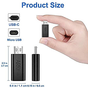 ARKTEK USB-C Adapter - USB Type C (Female) to Micro USB (Male) Sync and Charging Adapter for Digital Camera Power Bank Galaxy S7 S7 Edge and More (Pack of 2)