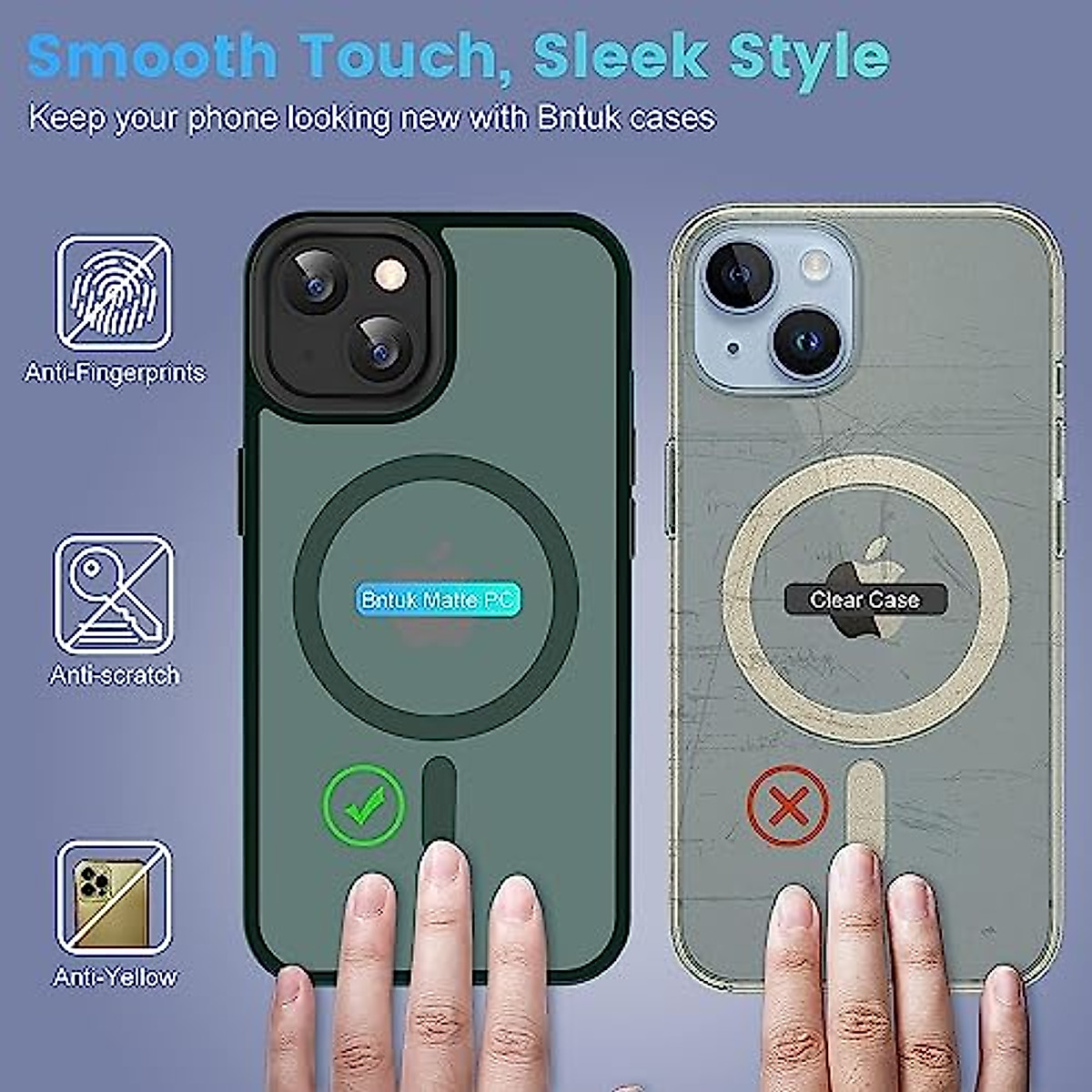 LANDEE Magnetic for iPhone 13 Mini Case Mag Safe Case Wireless Charging Cover Matte Matte Green