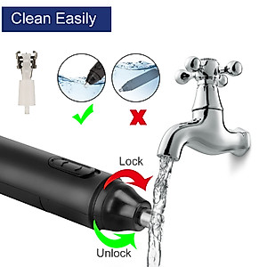 Nose Hair Trimmer, Professional Painless Nose and Ear Hair Trimmer for Women Men Waterproof Stainless Steel Head Dual Edge Blades Nose Hair Remover Mute Efficient Battery-Operated Easy Cleansing