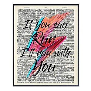 David Bowie Wall Art Decor Poster - 8x10 Cool Unique Gift for Women, Men, Ziggy Stardust, 80s Music, Punk Rock Fan - Dictionary Print, Home Decoration for Bedroom, Bathroom, Living Room