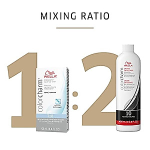 WELLA colorcharm Hair Toner, T18 Lightest Ash Blonde + 10 Vol. Developer